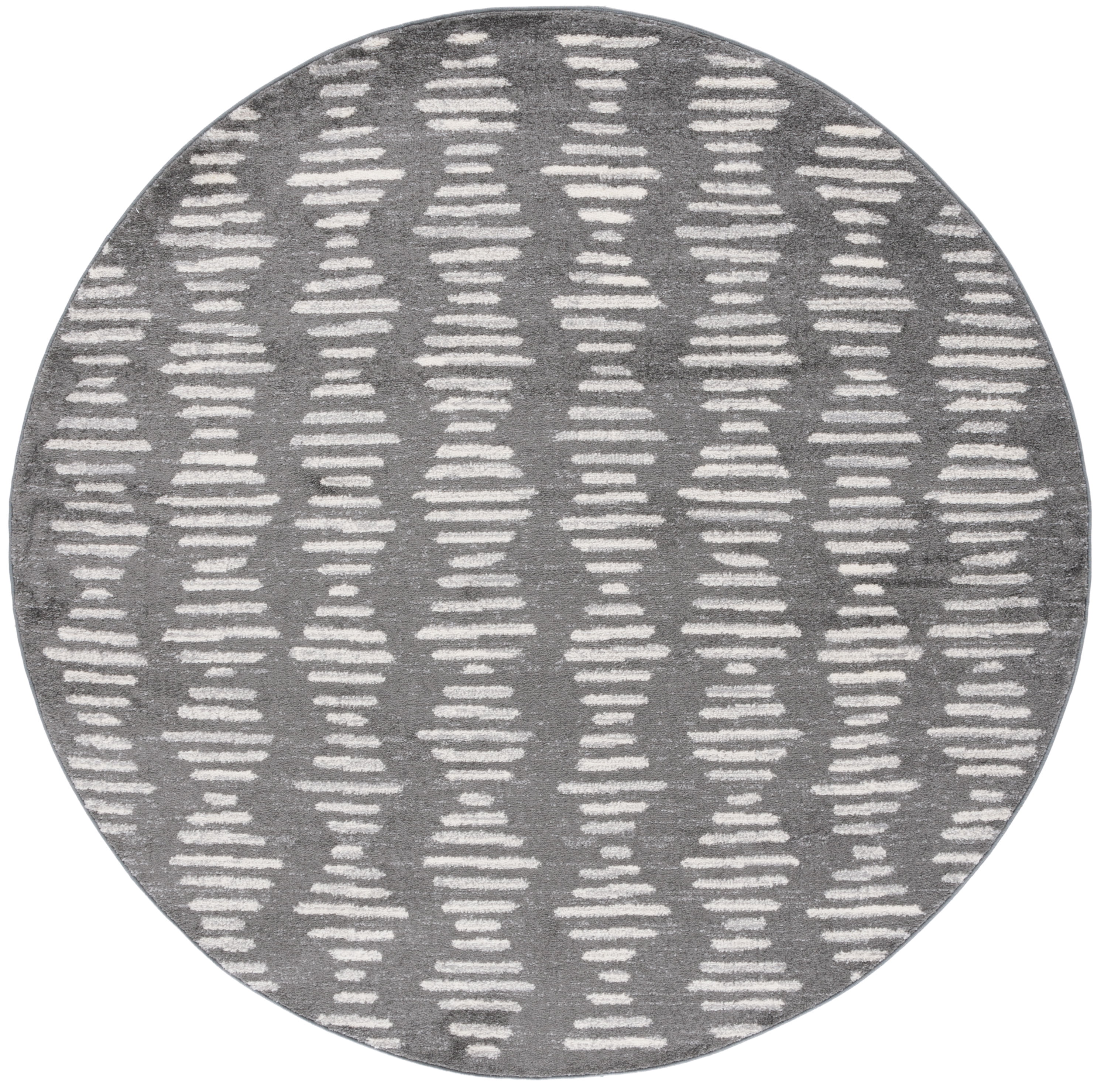 SAFAVIEH Tulum Lancaster Geometric Striped Area Rug, Dark Gray/Ivory, 6 ...