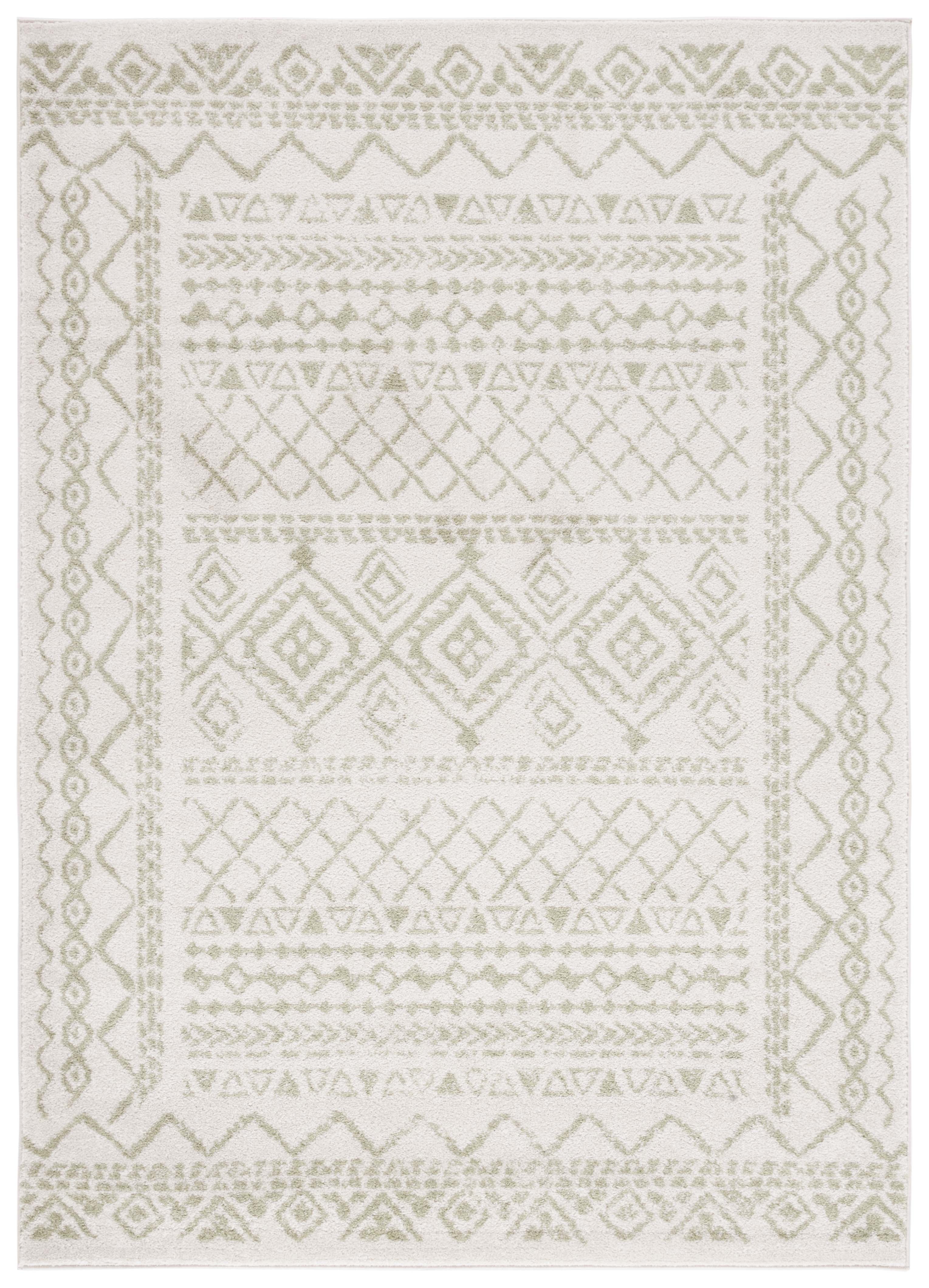 SAFAVIEH Tulum Ronald Oriental Area Rug, Ivory/Sage, 5'3" x 7'6 ...