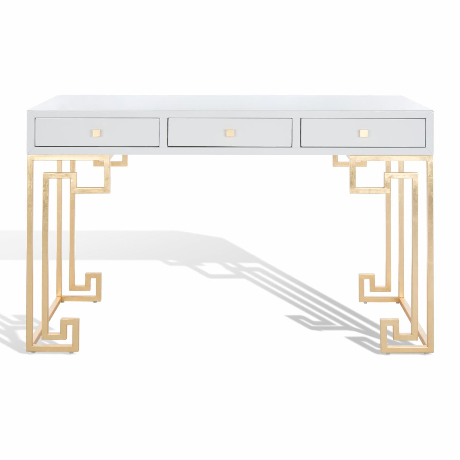 Safavieh Modern Valeria Lacquer Writing Desk with Gold Leaf Hardware ...