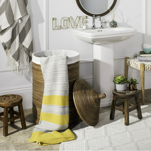 Safavieh Wellington Nautical Rattan Storage Hamper with Liner - Walmart.com
