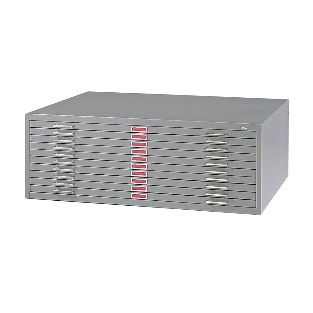 Safco 10 Drawer Flat Files Metal Cabinet for 30" x 42" Documents in ...