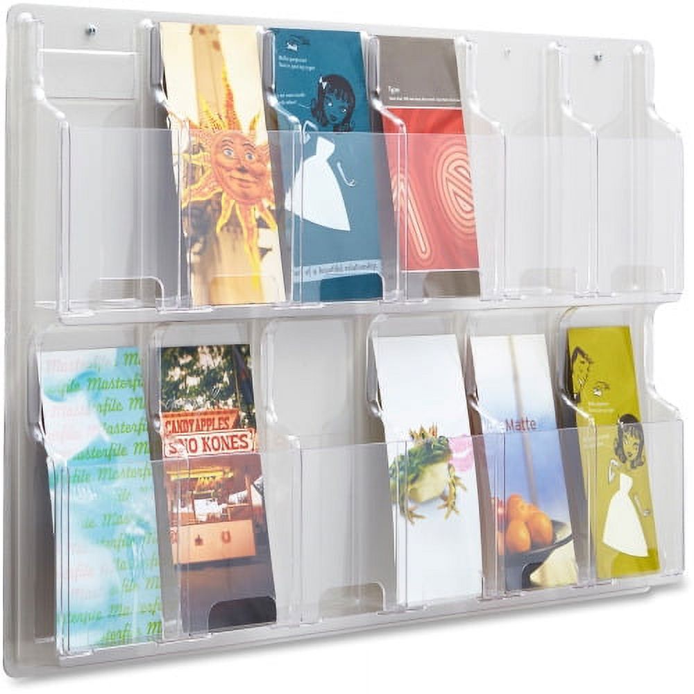 Safco 12 Pamphlet Pocket Display Rack 12 Pocket(s) - 20.4" Height x 30 ...