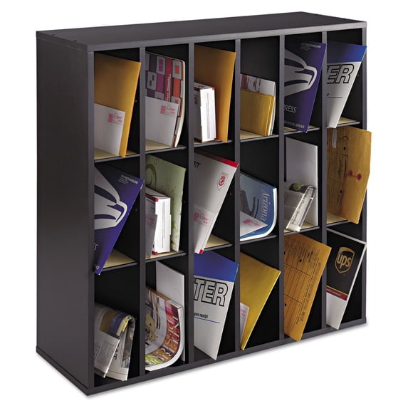 Safco 18 Compartment Mail Sorter in Black - Walmart.com