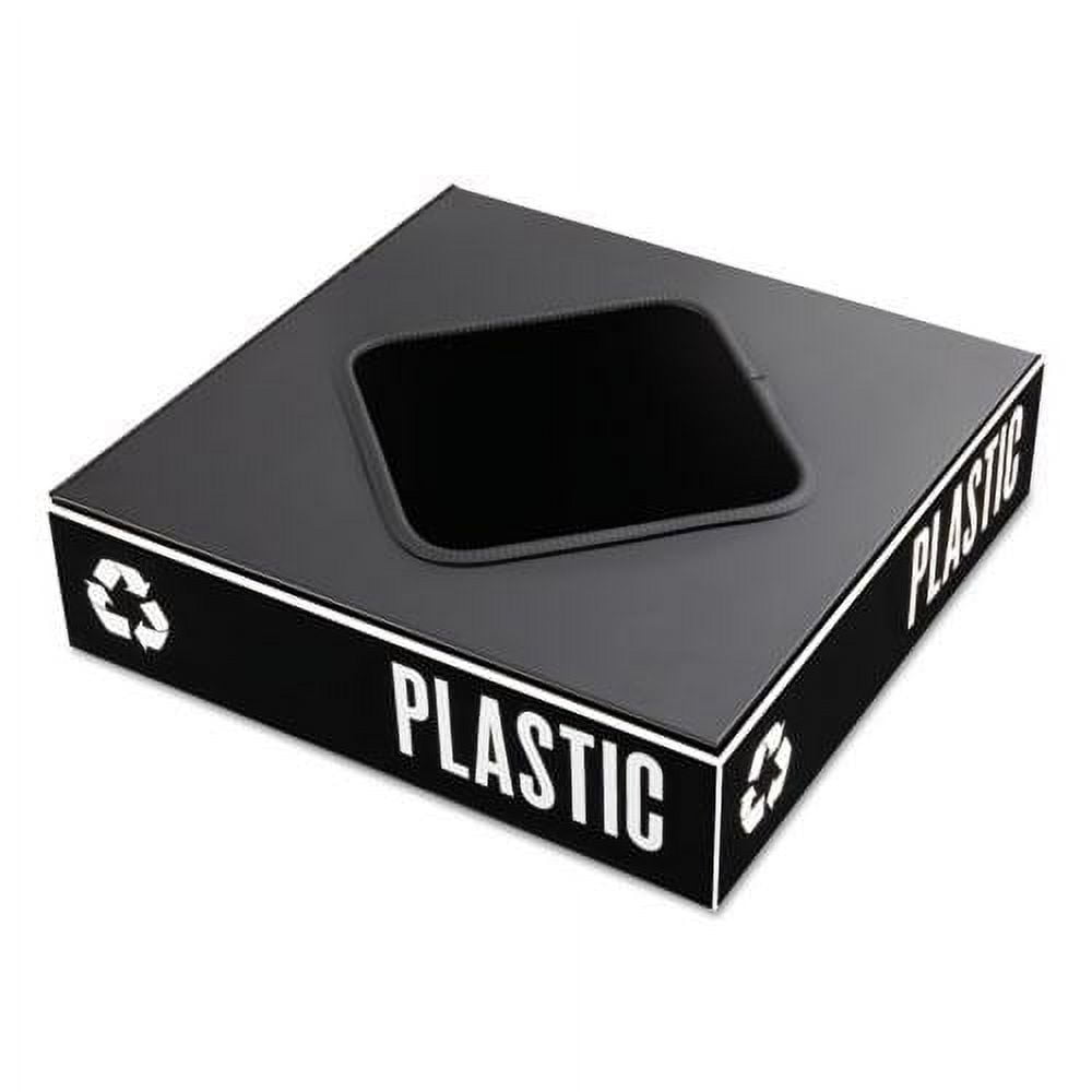 Safco Public Square Recycling Container Lid Square Opening 15.25x15.25x ...
