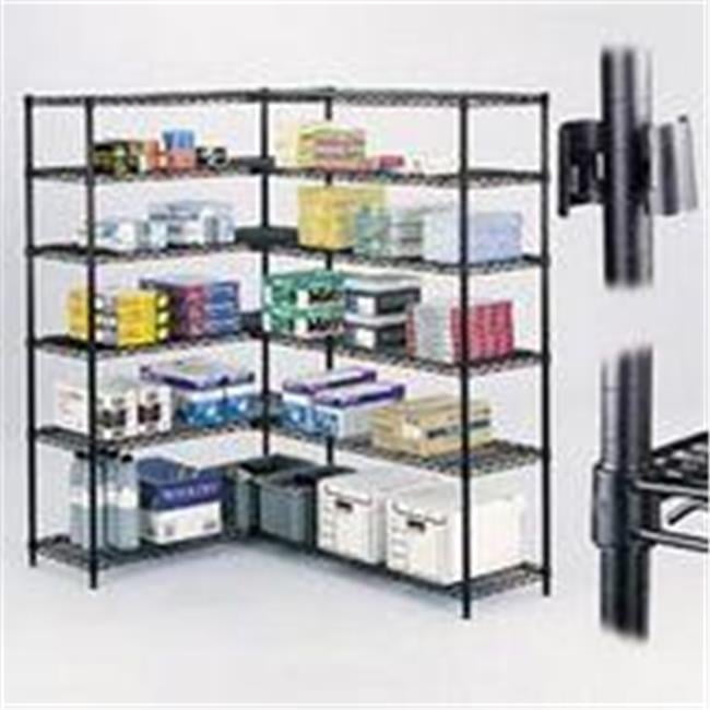 Safco 36 x 24 Inch Wire Shelving Starter Unit - Black - Walmart.com