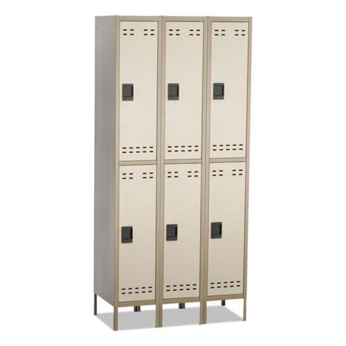 Safco Double-Tier, Three-Column Locker, 36w x 18d x 78h, Two-Tone Tan ...