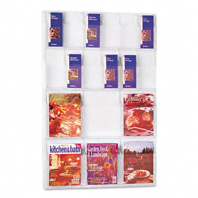 Safco 6 Magazine and 12 Pamphlet Reveal Display in Clear - Walmart.com
