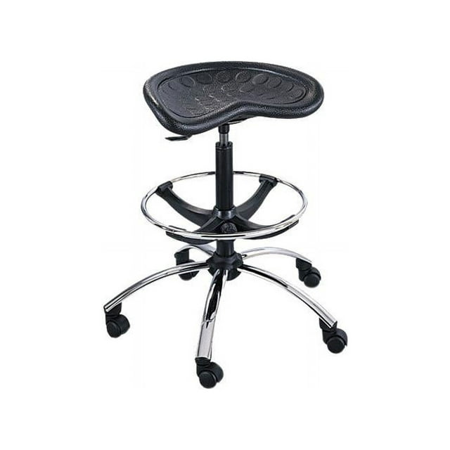 Safco Adjustable Sit-Star Stool, 27-36h Seat, Black/Chrome with ...