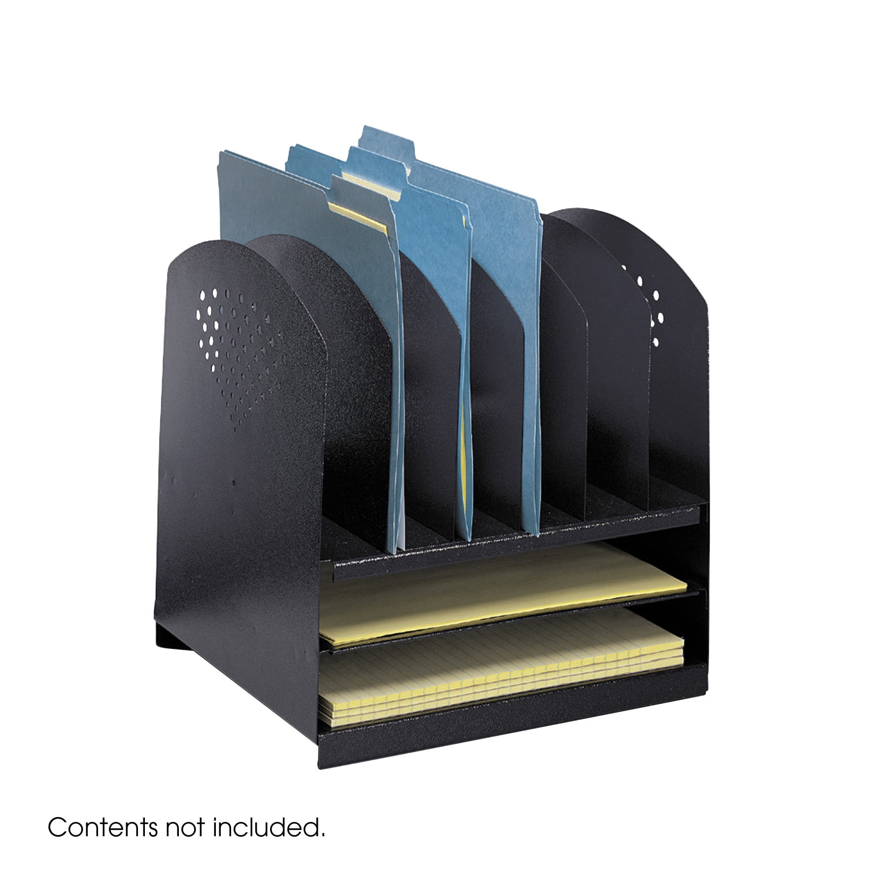 Safco Black Combination Steel Desk Rack with 6 Vertical and 2 ...