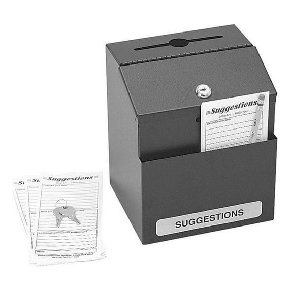 Safco Wall Mounted Security Lockable Suggestion Box in Black - Walmart.com