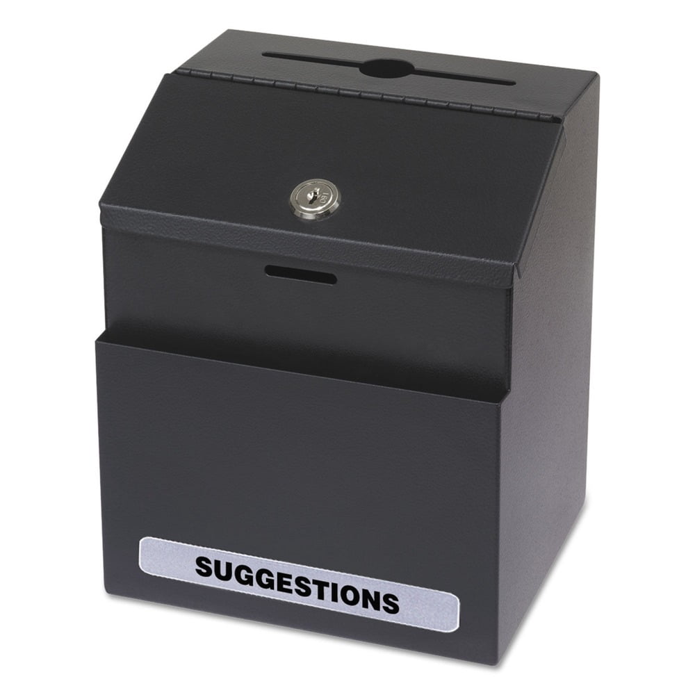Safco Black Locking Suggestion Box in Black - Walmart.com