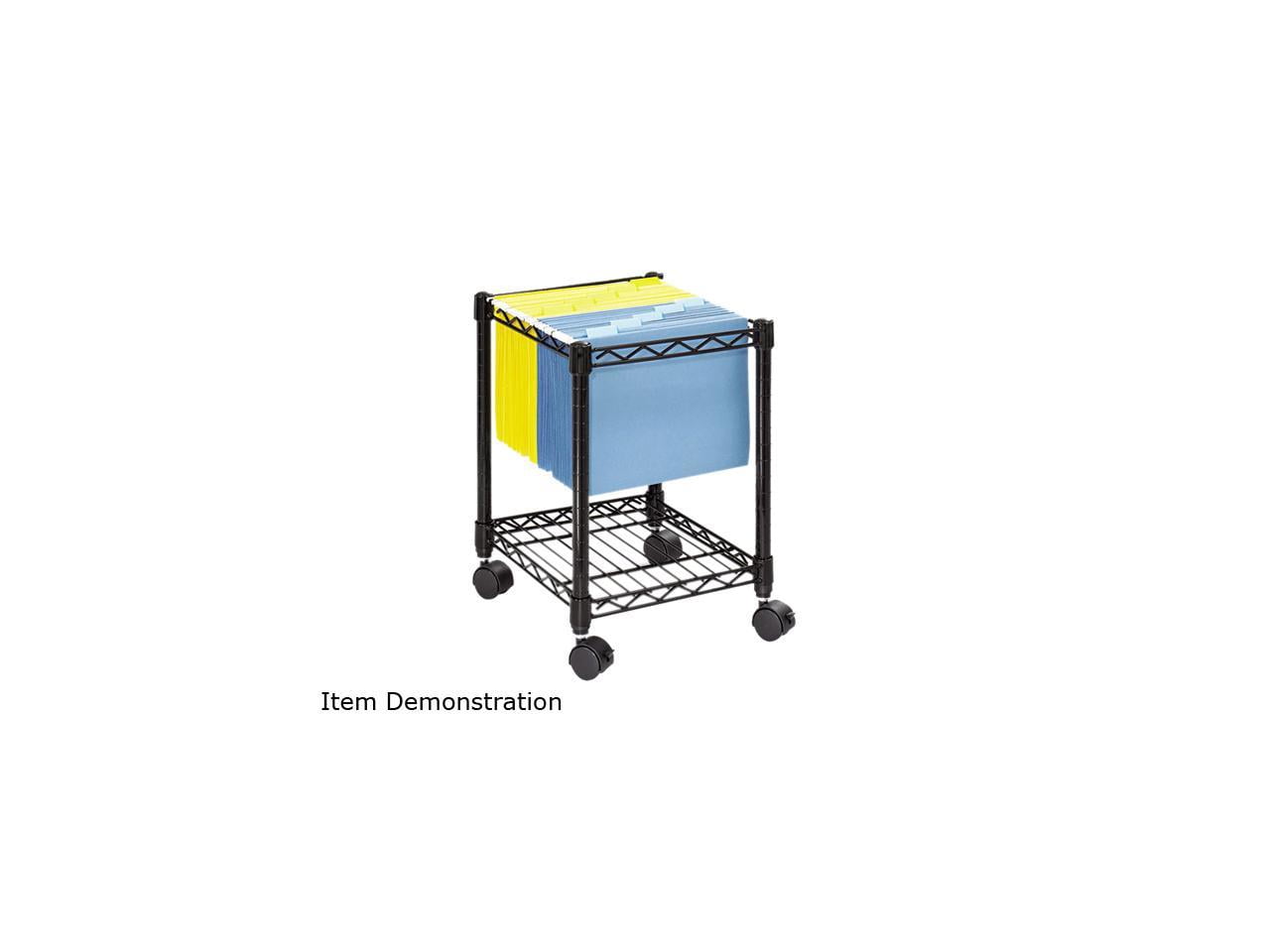 Safco Compact Mobile Wire File Cart One-Shelf 15-1/2w x 14d x 19-3/4h ...