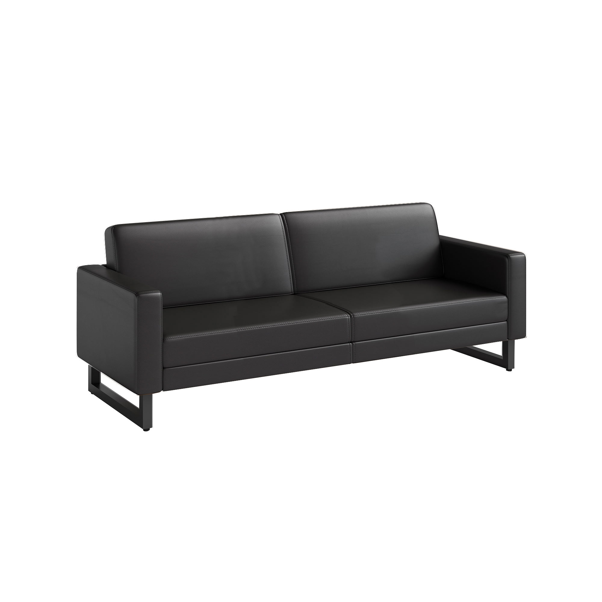 Safco Mirella Adult Lounge Sofa, Black Vinyl Couch - Walmart.com