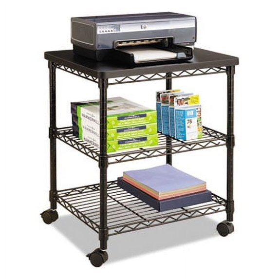 Safco 3-Tier Deskside Printer and Office Supplies Stand with Wheels for ...