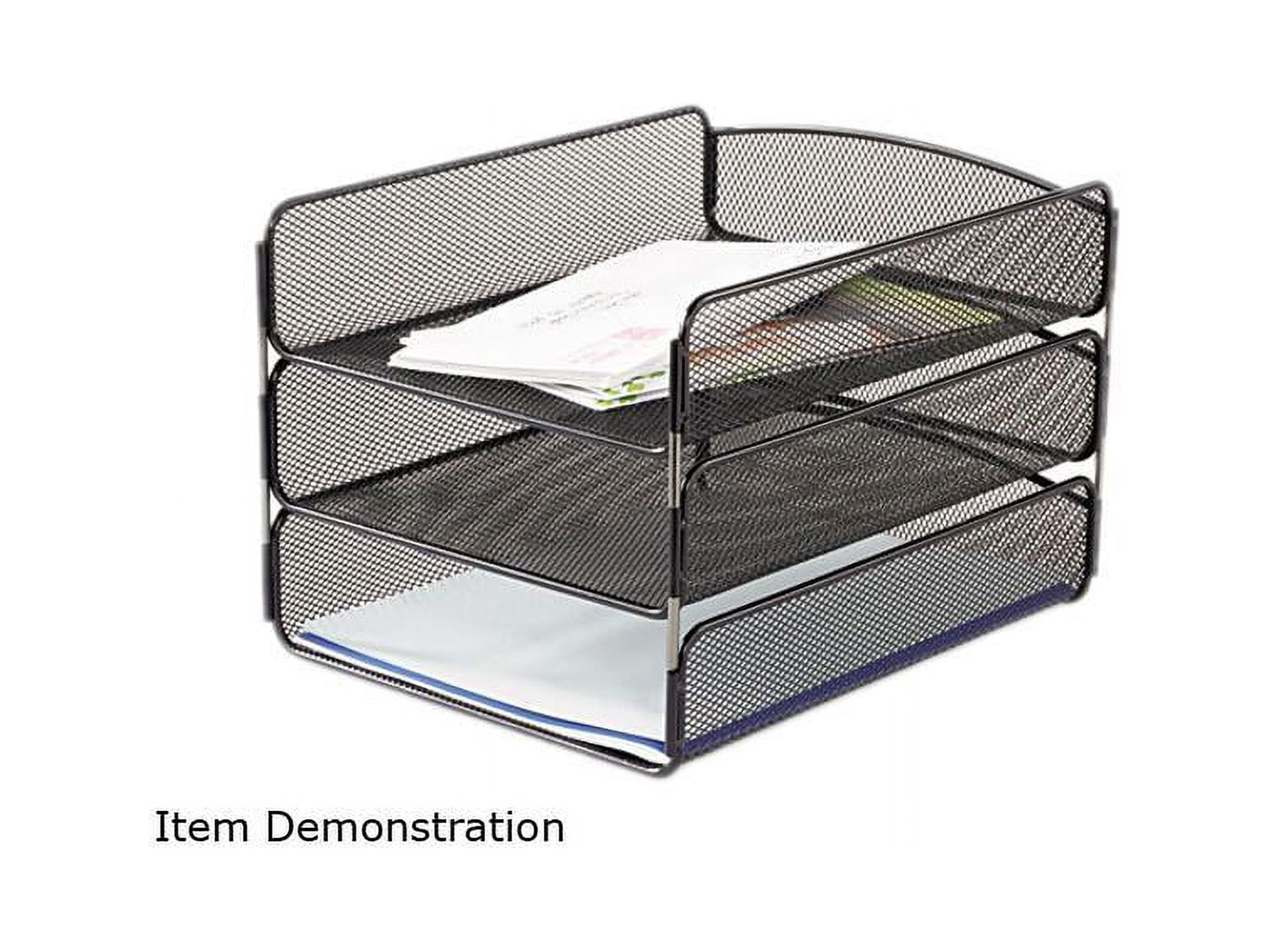 Safco Desk Tray Three Tiers Steel Mesh Letter Black 3271BL - Walmart.com
