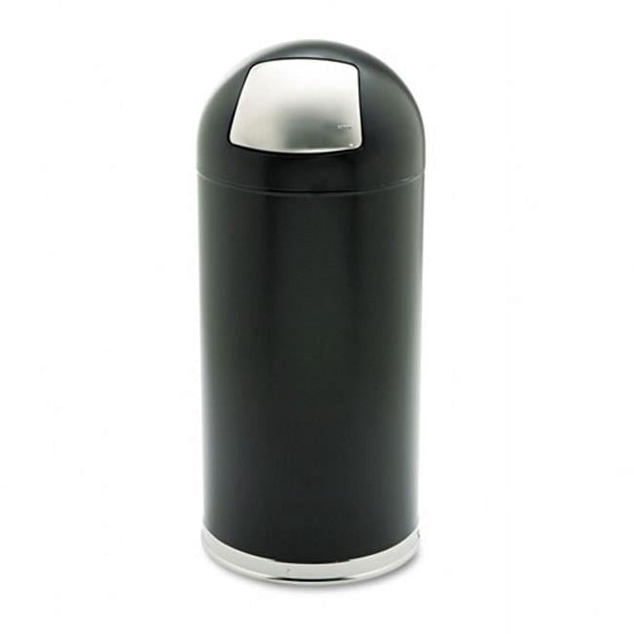 Safco Dome Receptacle with Spring-Loaded Door - Black - 15 gal ...