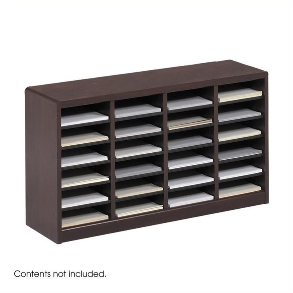 Safco E-Z Stor Mahogany Wood Mail Organizer - 24 Compartments - Walmart.com