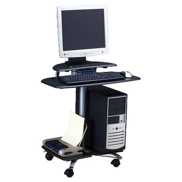 Safco Eastwinds Mobile Wood Computer Cart in Black Anthracite - Walmart ...