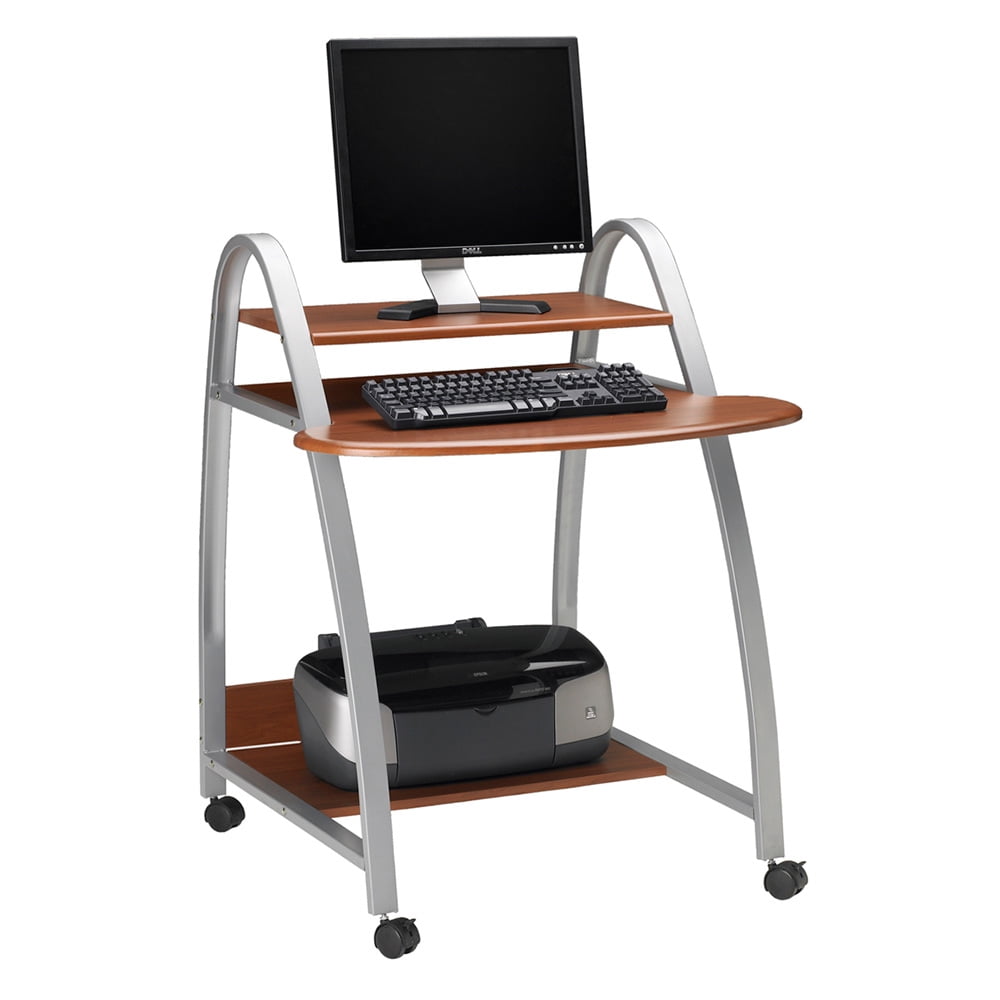 Safco Eastwinds Wood and Metal Mobile Computer Cart in Medium Cherry ...