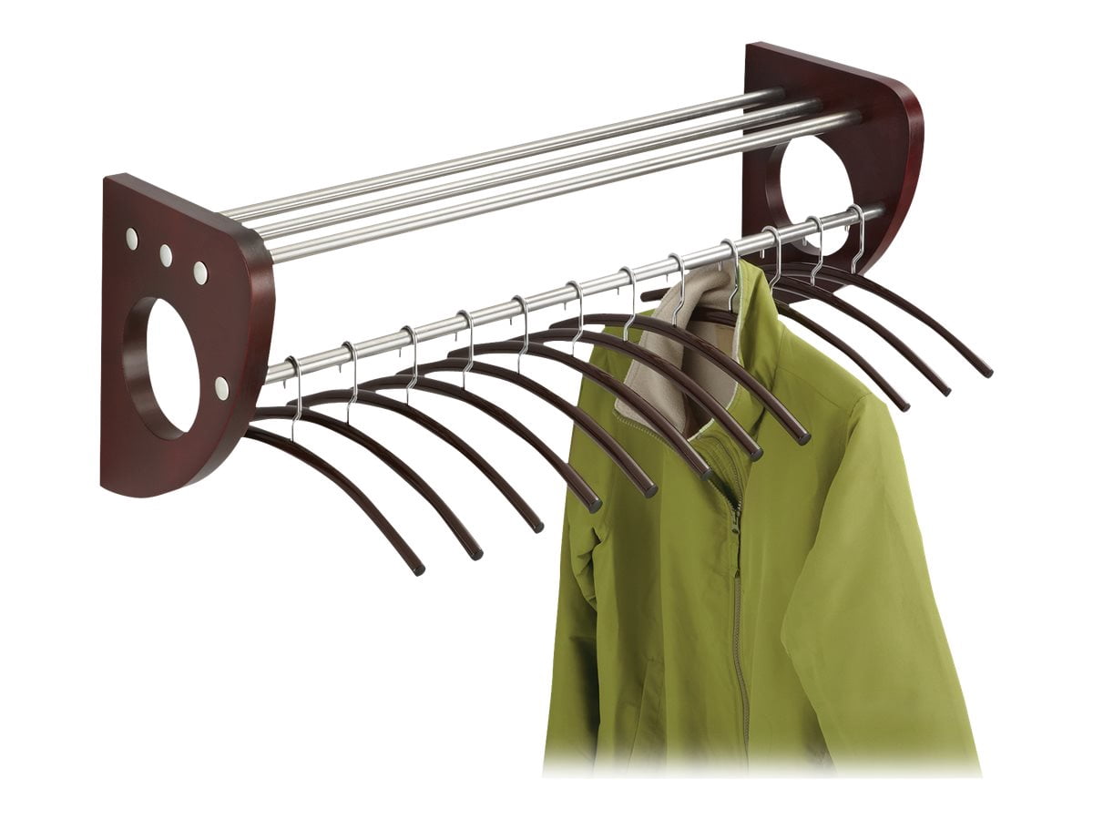 Safco Mode - Coat rack - wood, steel - silver, mahogany - Walmart.com
