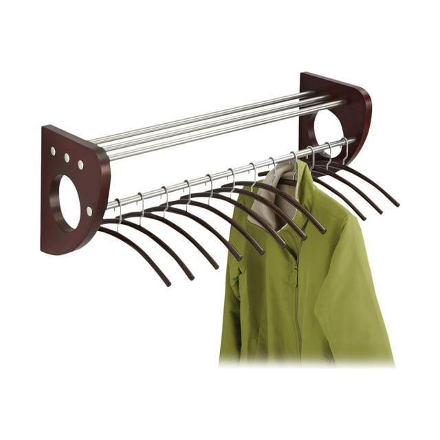 Safco Mode - Coat rack - wood, steel - silver, mahogany - Walmart.com