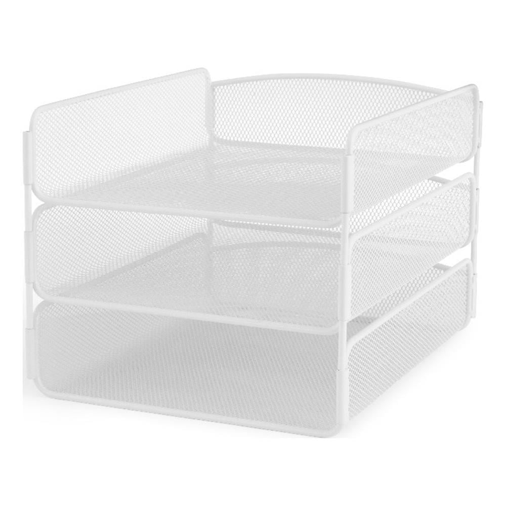 Safco Onyx 3 Tray Steel Metal Desk Organizer in White - Walmart.com