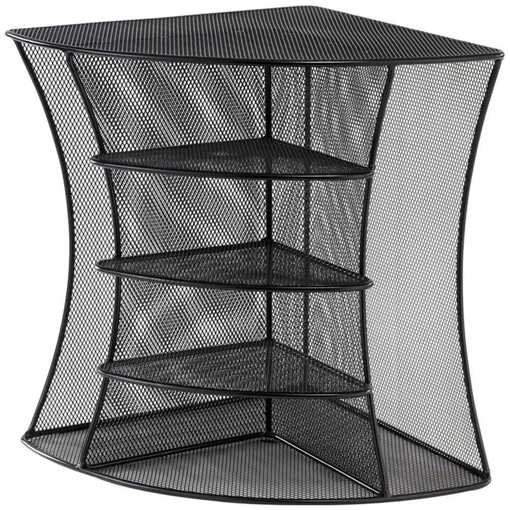 Safco Onyx Black Mesh Corner Desk Organizer - Office Supplies, Storage ...