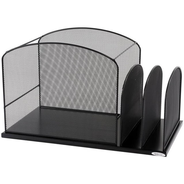 Safco Onyx Black Mesh Desk Organizer with 2 Upright Sections - Walmart.com