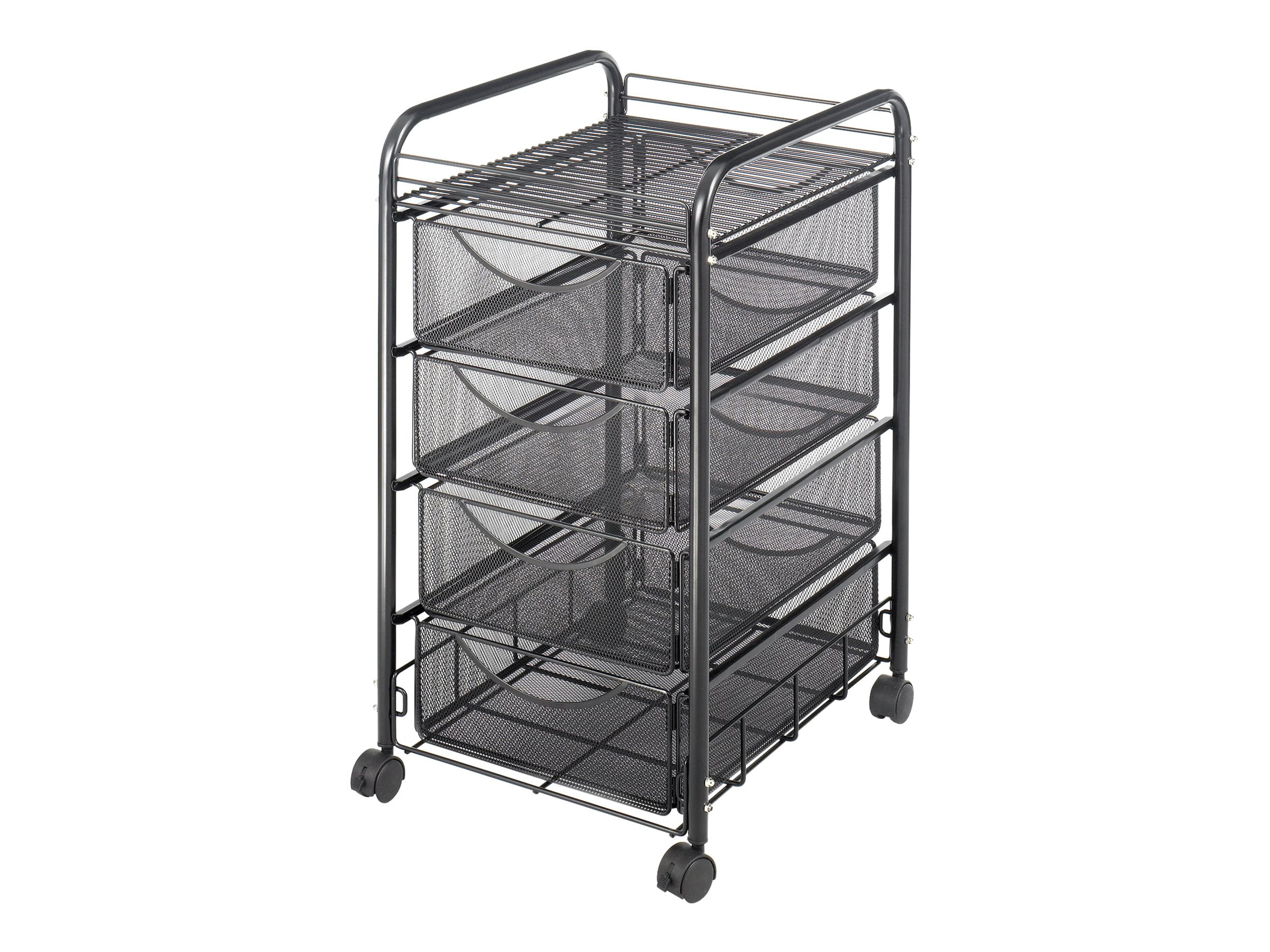 Safco, Onyx Double Mesh Mobile File Cart, 1 Each, Black - Walmart.com