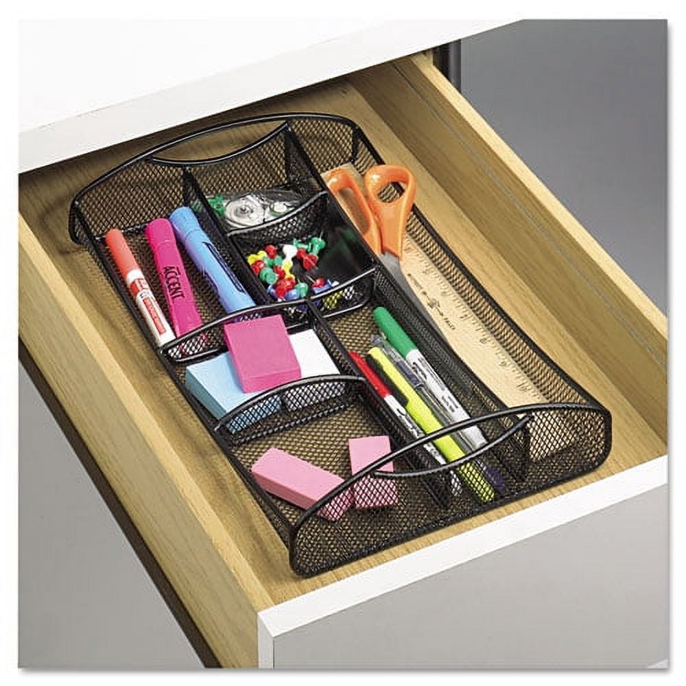 Safco Onyx Mesh Drawer Organizer, Seven Compartments, 13 X 8.75 X 2.75 ...