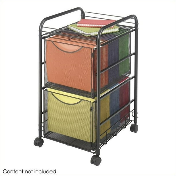 Safco Onyx Mesh File Cart with 2 File Drawers - Walmart.com