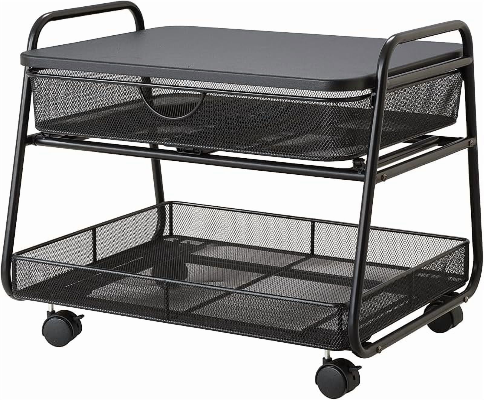 Safco Onyx Rolling Cart Printer Stand, Under-Desk Mobile Utility Table ...