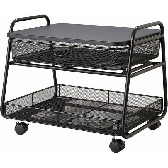 Safco Onyx Rolling Cart Printer Stand, Under-Desk Mobile Utility Table ...