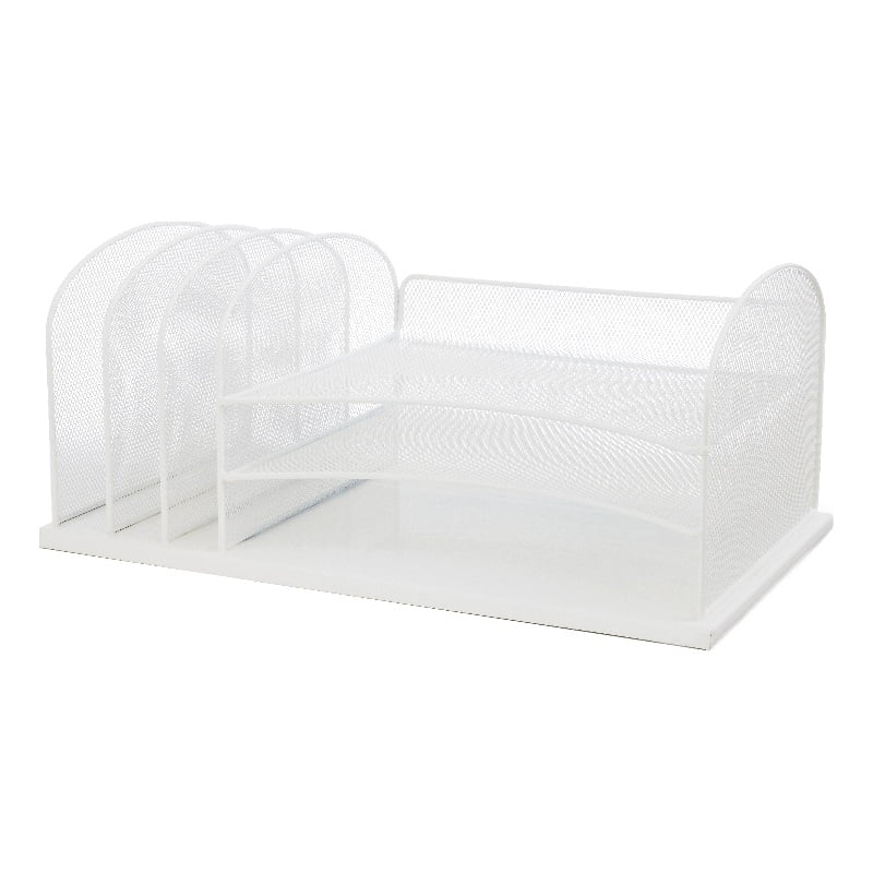 Safco Onyx Steel Metal Desk Organizer in White Finish - Walmart.com