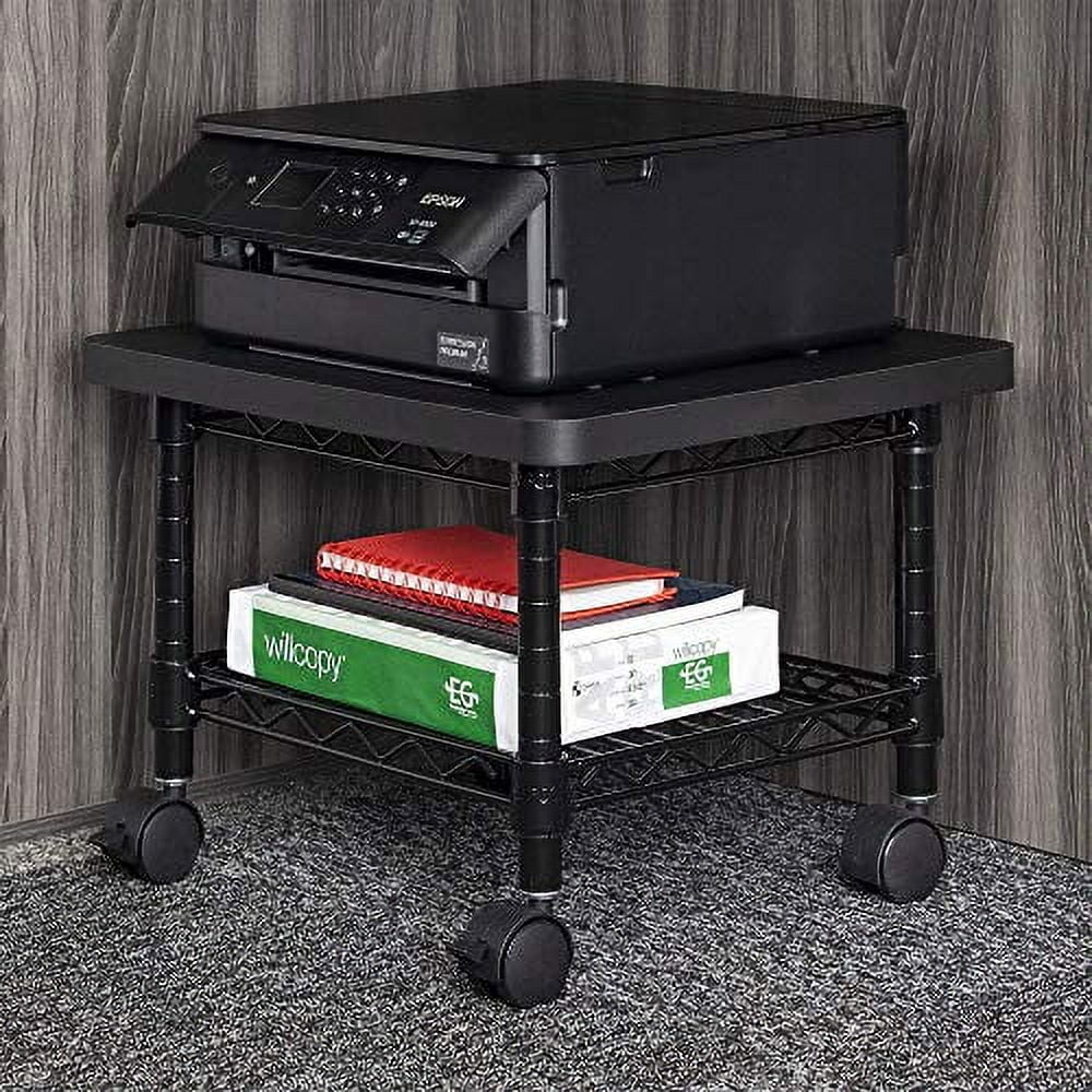 Safco Onyx Under-Desk Utility Cart & Multi-Use Printer Stand, Printer ...