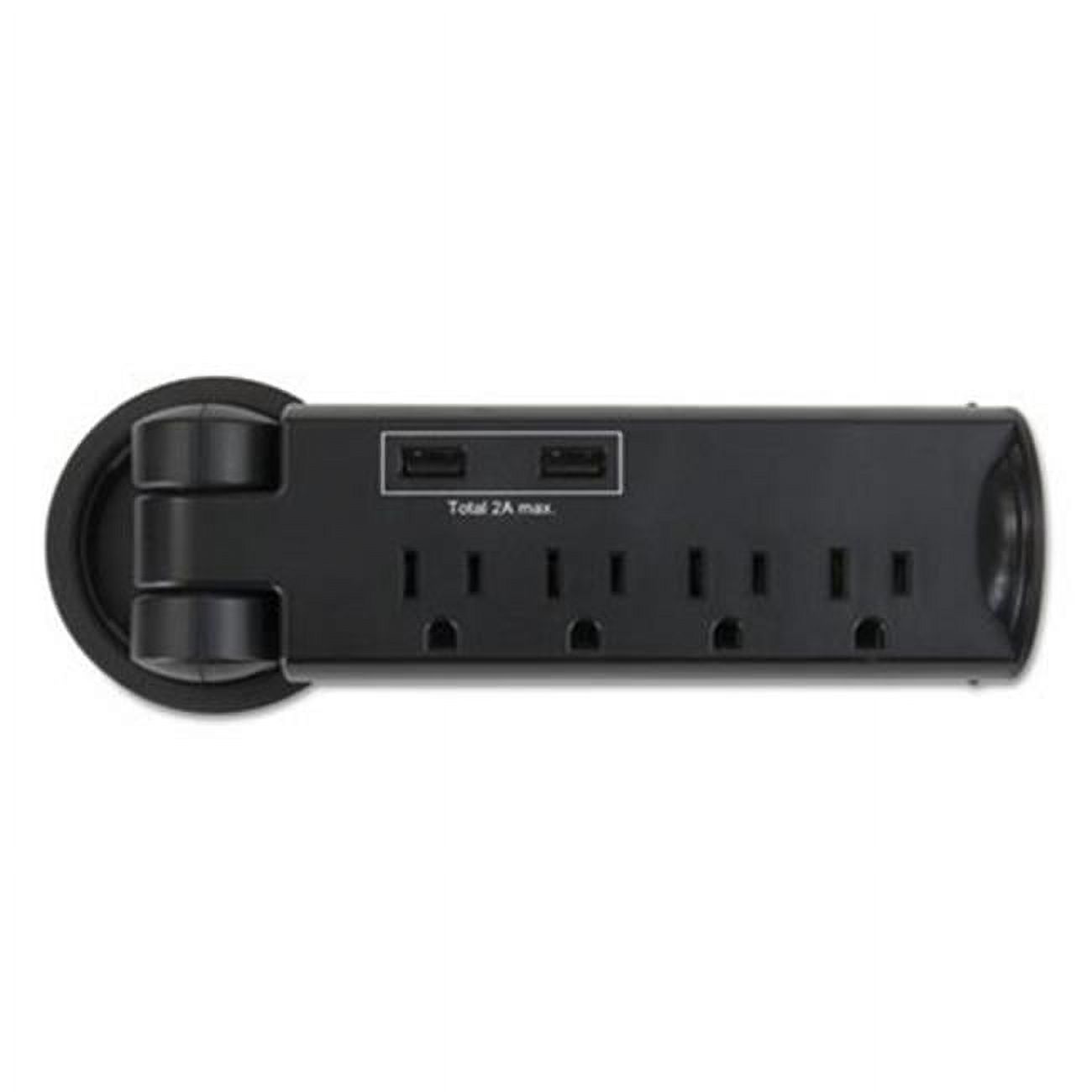 Safco Products 2069BL 4 outlets 2 USB Ports 8 ft. Cord Pull-Up Power ...