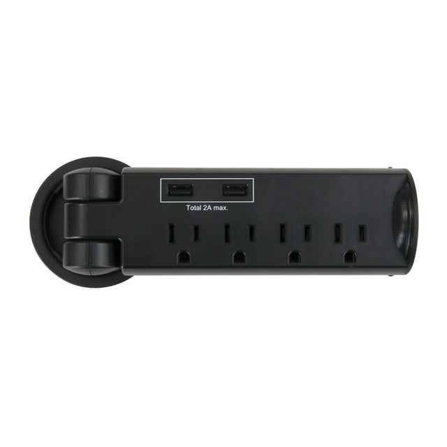 Safco Pull-up Power Module with USB Charging Port in Black - Walmart ...