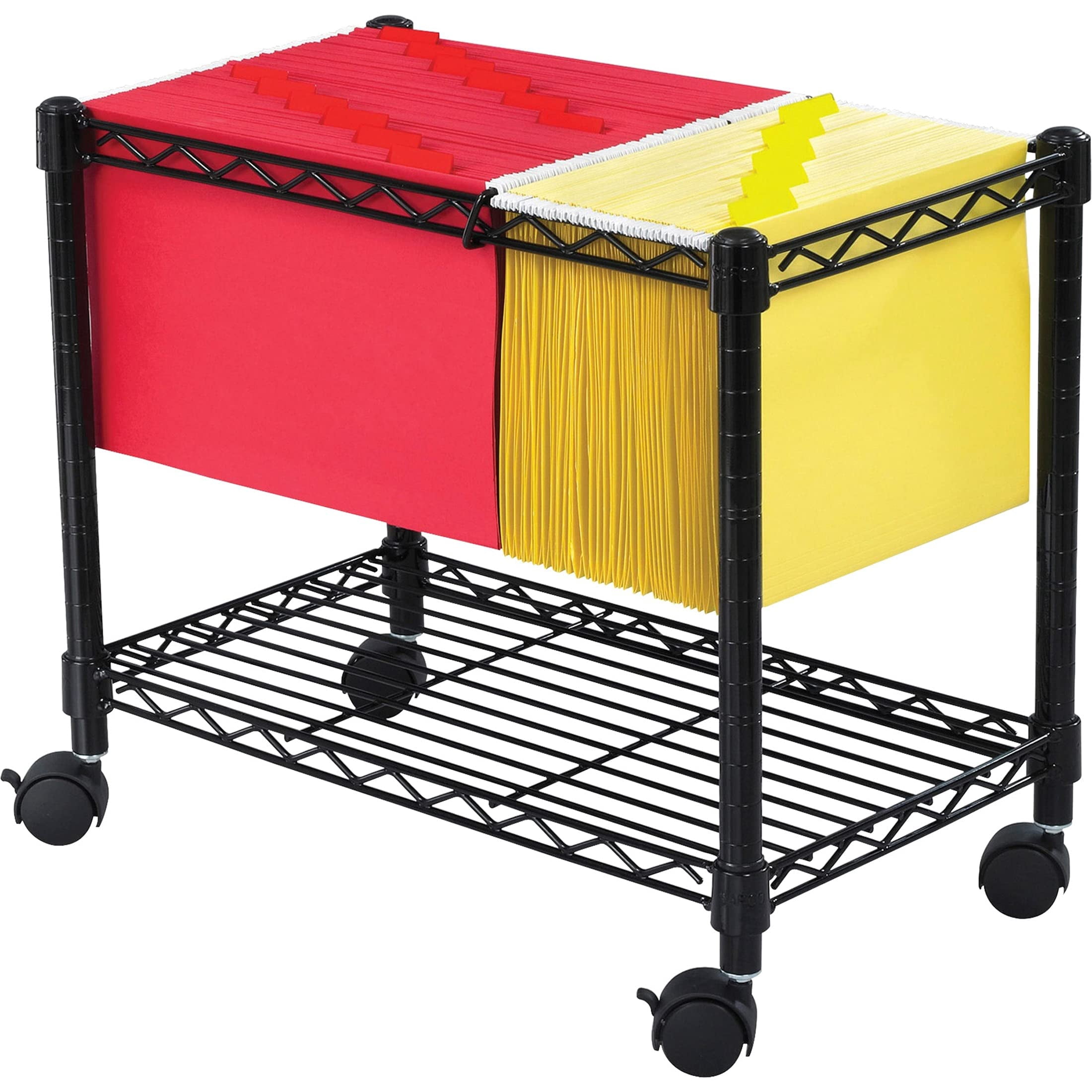 Safco Rolling Cart, Fits Letter and Legal-Size Hanging Folders, Mobile ...