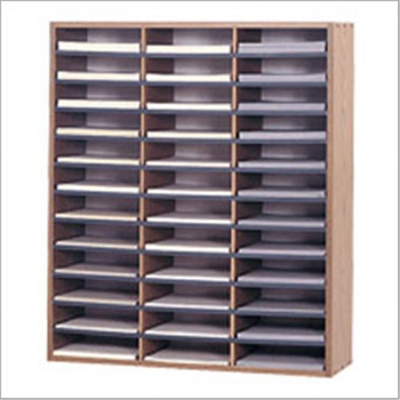 Safco Wood/Corrugated Organizer - Medium Oak - 36 Compartments ...