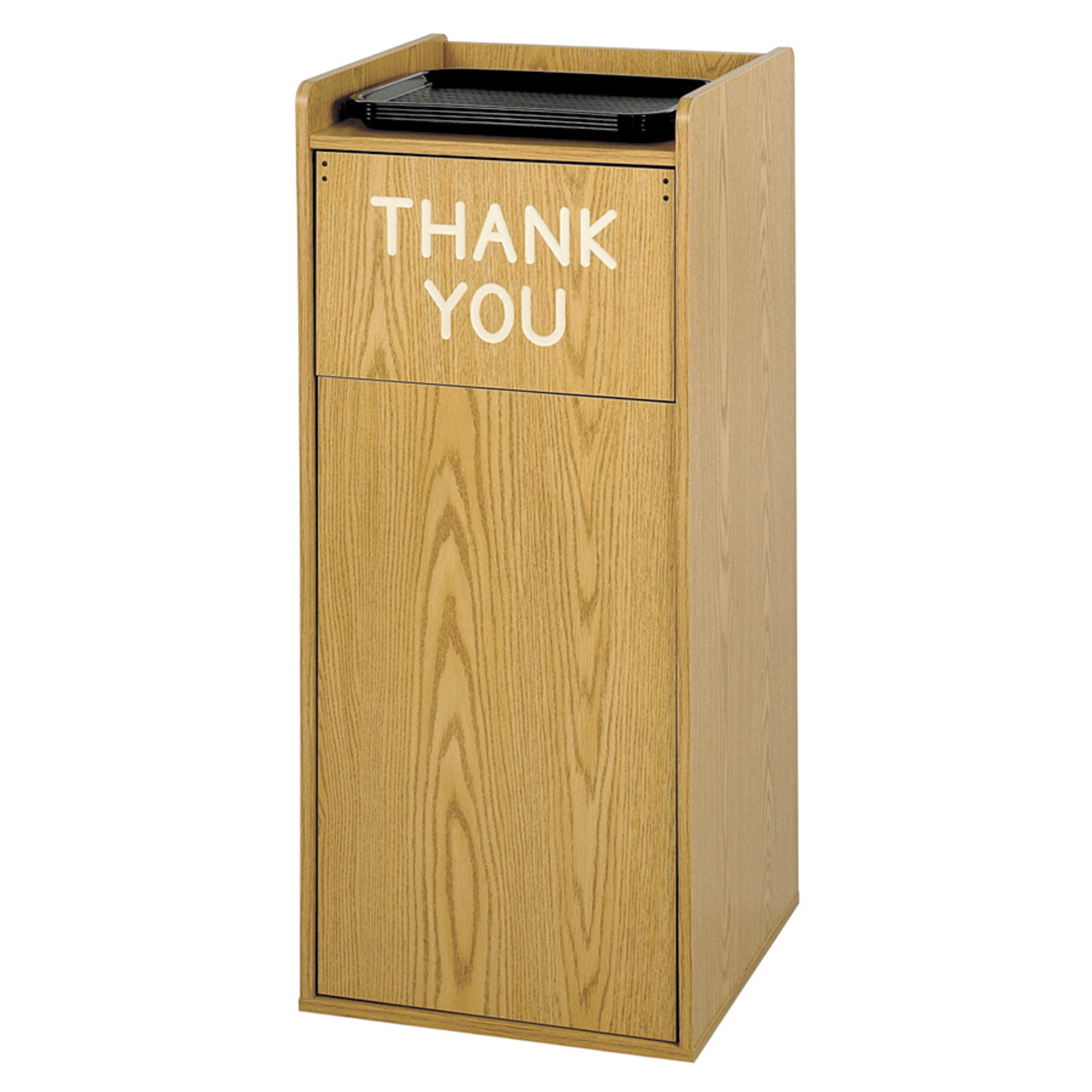 Safco® Wood Tray Top Receptacle, 36 Gallons, Oak - Walmart.com