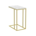 Safdie & Co. 19"L C-Shape Marble Accent Table in Gold Metal - Walmart.com