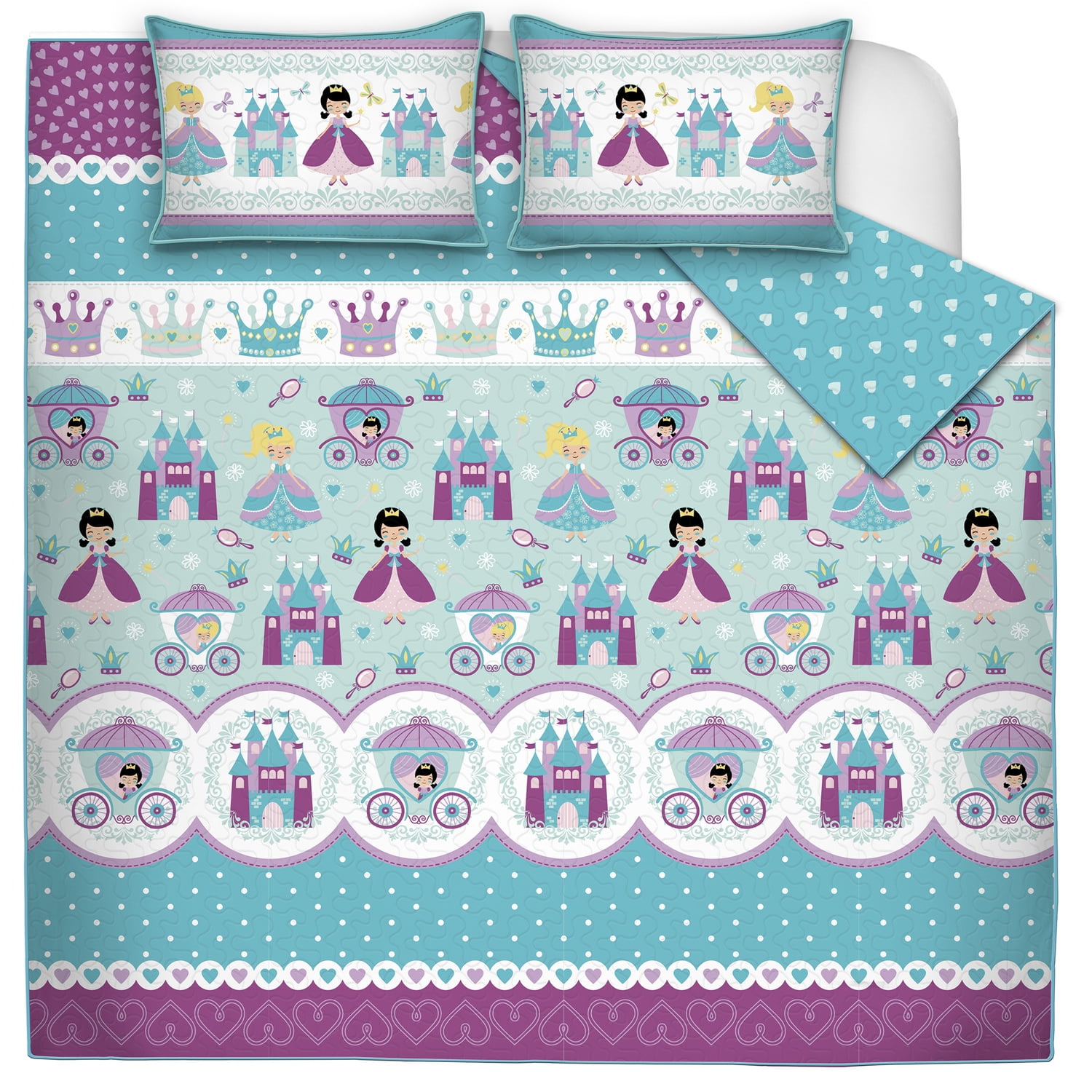 Safdie & Co. 3-piece Polyester Fiona Double Queen Quilt Set in Multi-Color - Walmart.com