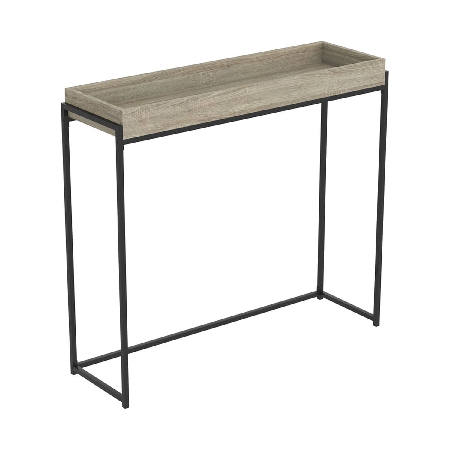 Safdie & Co. 39.5"L Sunken Tray Console Table in Dark Taupe - Walmart.com