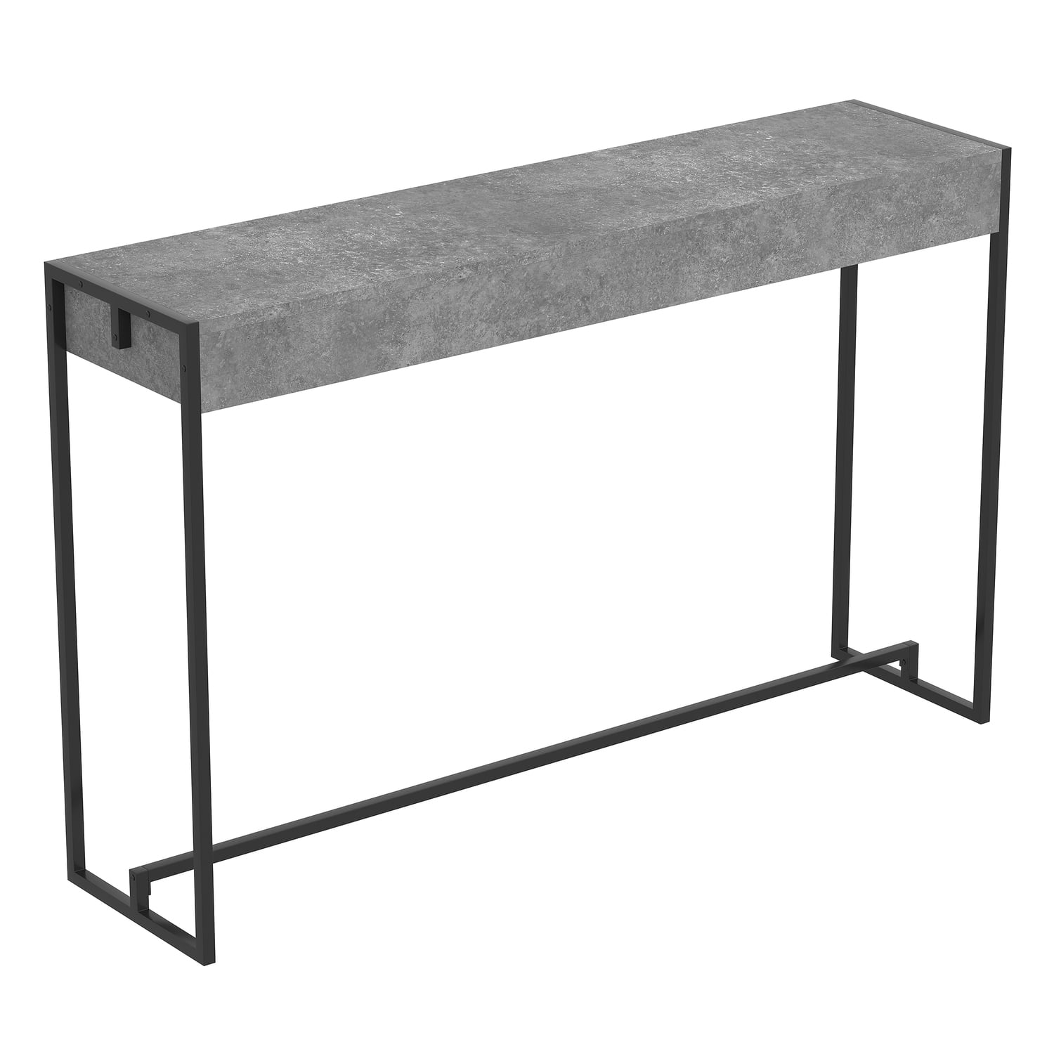 Safdie & Co. 47"L Console Table with Black Metal Legs in Dark Cement ...