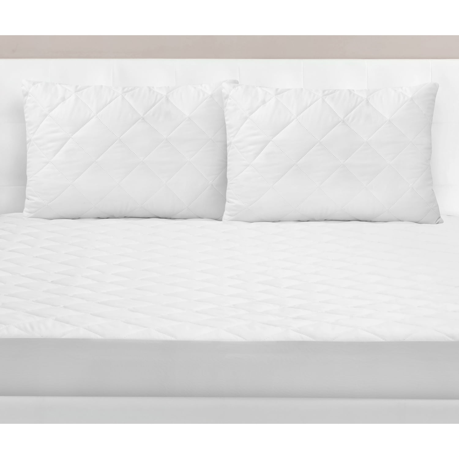 Safdie & Co. Quilted Queen Pillow Protector Cover in White (Set of 2 ...