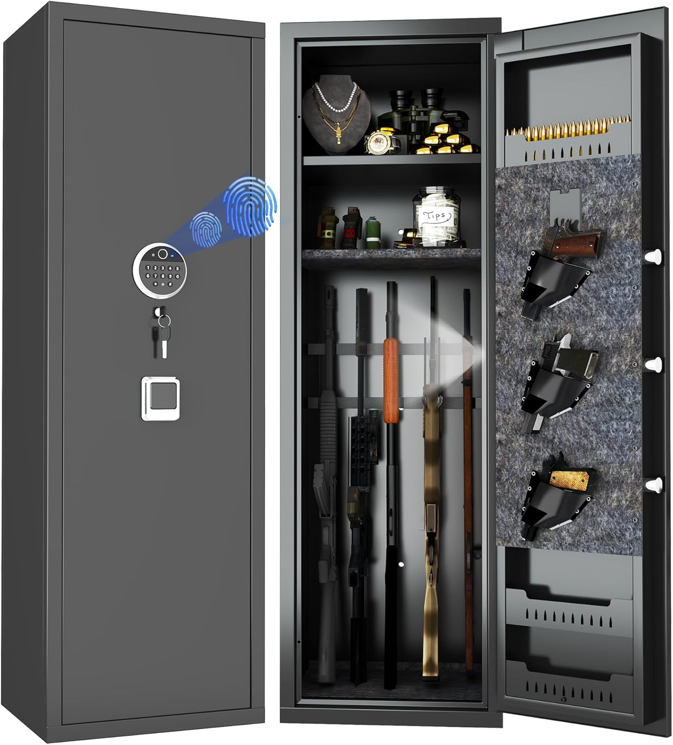 Safe, 10-13 Large Gun Safe for Rifles and Pistols, No Assembly Required ...