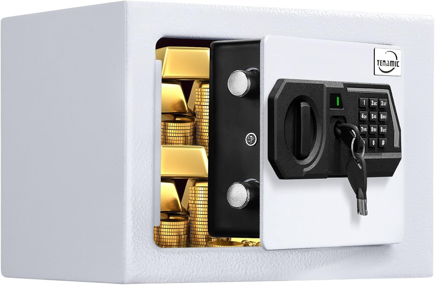 Safe Box 0.23 Cubic Feet Electronic Digital Security Box, Keypad Lock ...