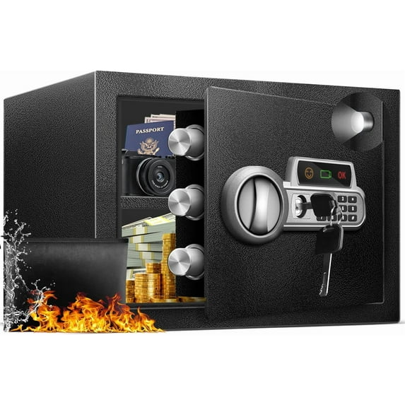 Safe Box 1.5 Cu Ft, Steel Security with Fireproof Bag & Digital ...