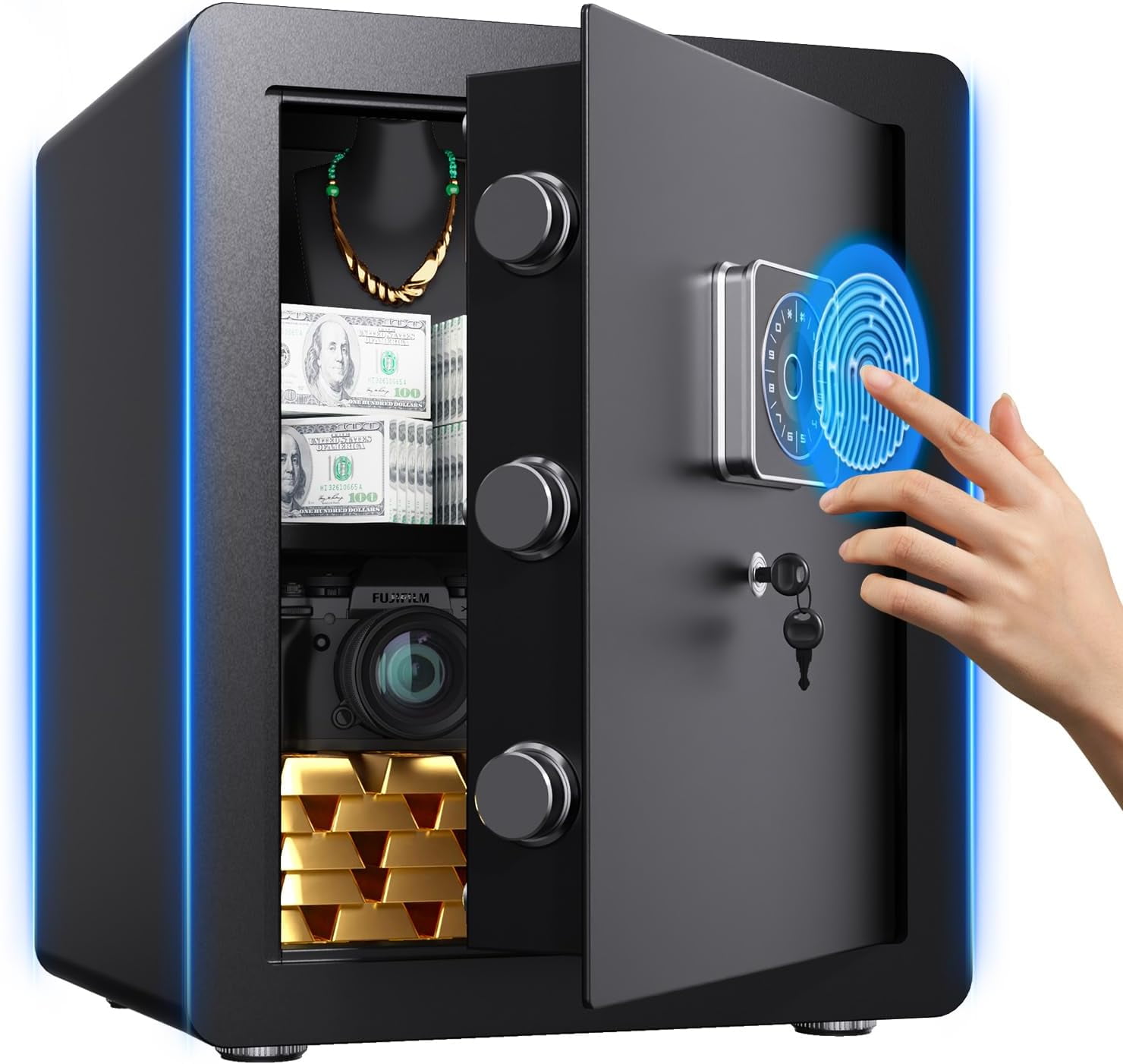 Safe Box,2.0 Cubic Feet Home Safe,Silent Anti-theft Dual Alarm System ...