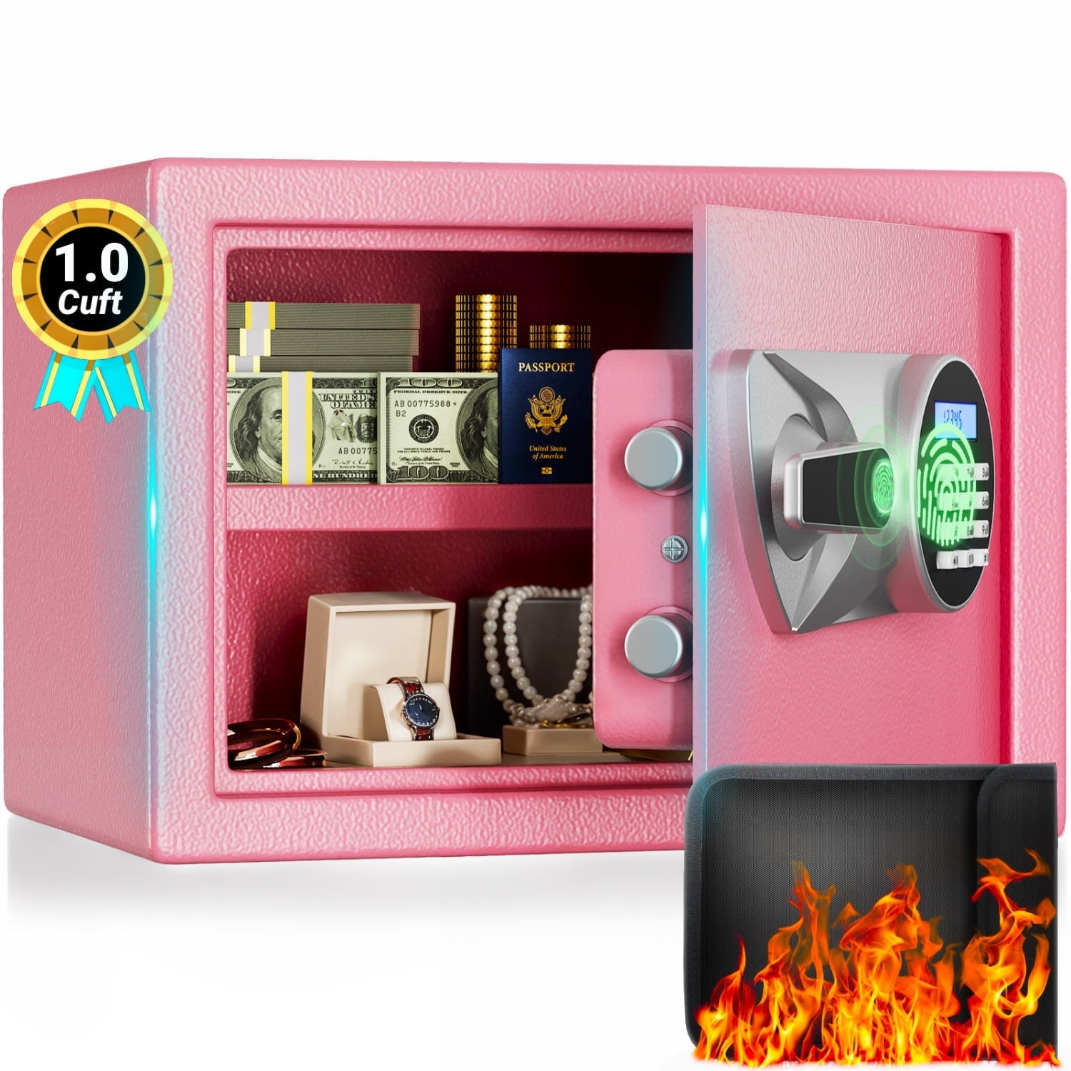 Safe Box,Blacksmith 1.0 Cuft Biometric Safes Lock Box with Fingerprint ...